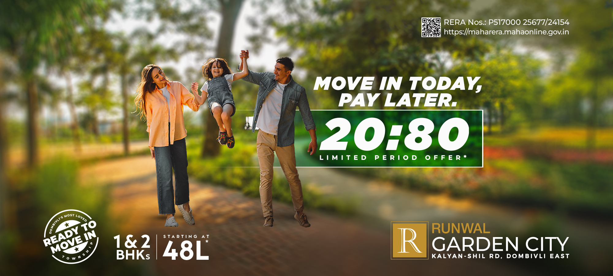 Runwal Garden City - 1, 2 & 3 BHK in Dombivli, Mumbai